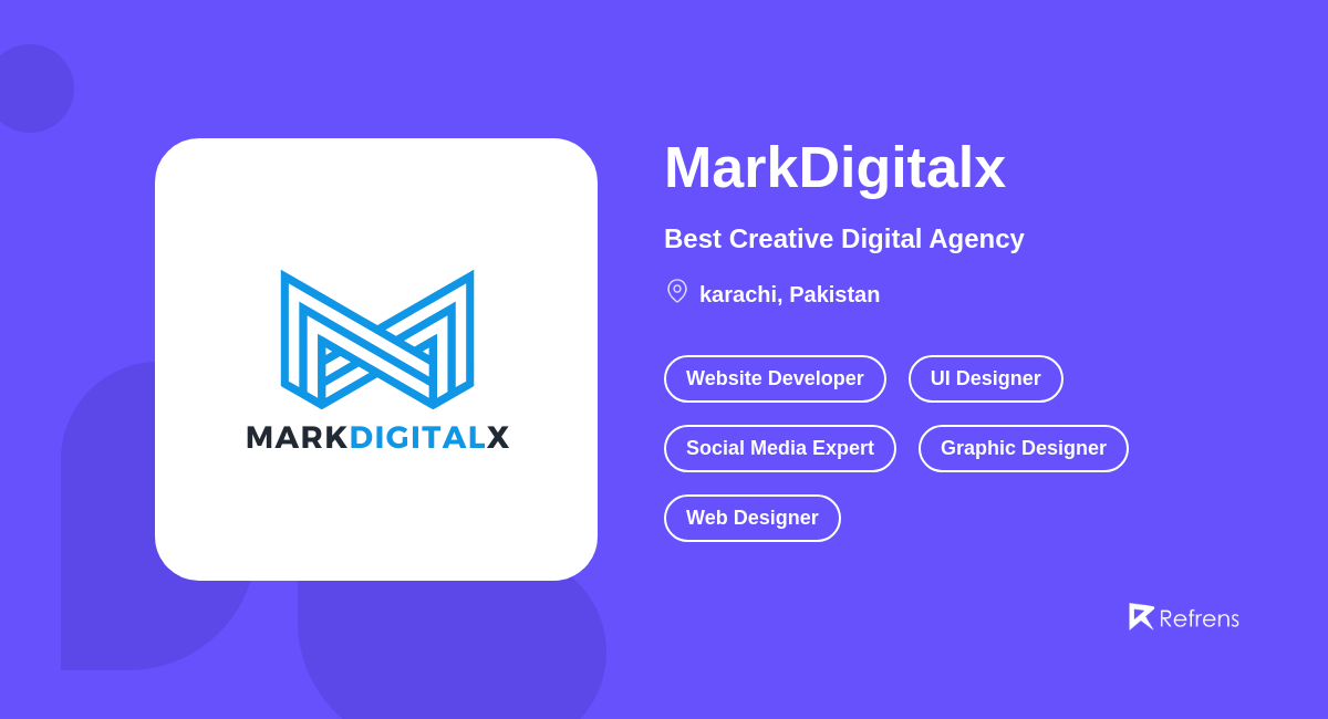 MarkDigitalx | Website Developer, karachi -Refrens