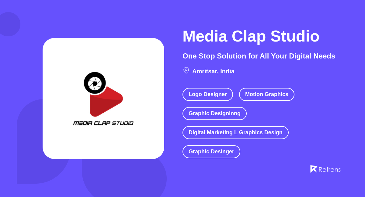 Media Clap Studio | Logo Designer, Amritsar -Refrens