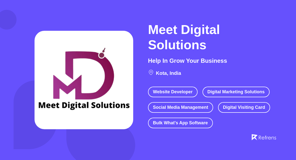 Meet Digital Solutions | Website Developer, Kota -Refrens