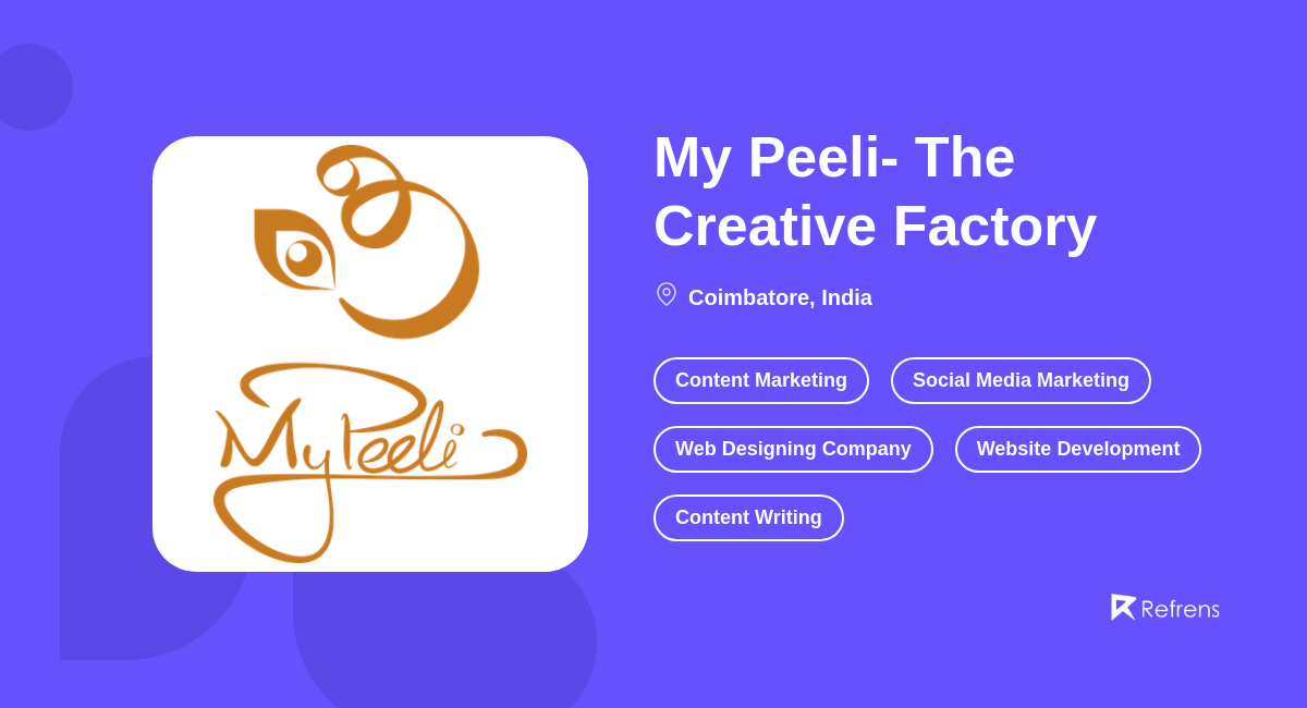My Peeli- The Creative Factory | Website Development, Coimbatore -Refrens