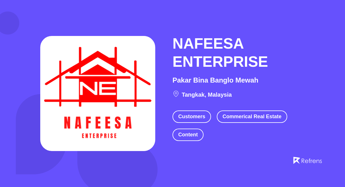 NAFEESA ENTERPRISE | Customers, Tangkak -Refrens