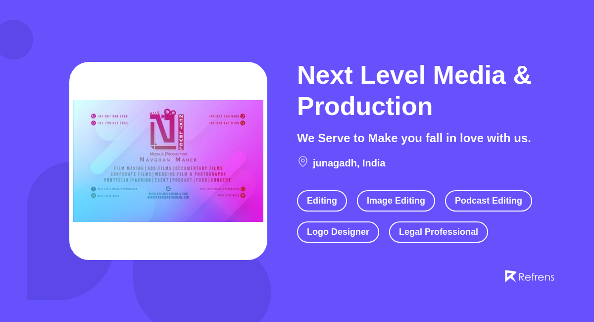Next Level Media & Production | Logo Designer, junagadh -Refrens