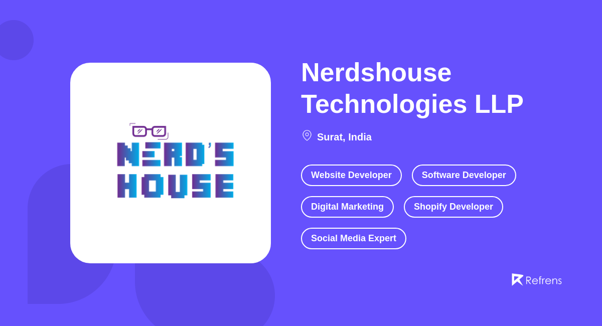 Nerdshouse Technologies LLP | Website Developer, Surat -Refrens