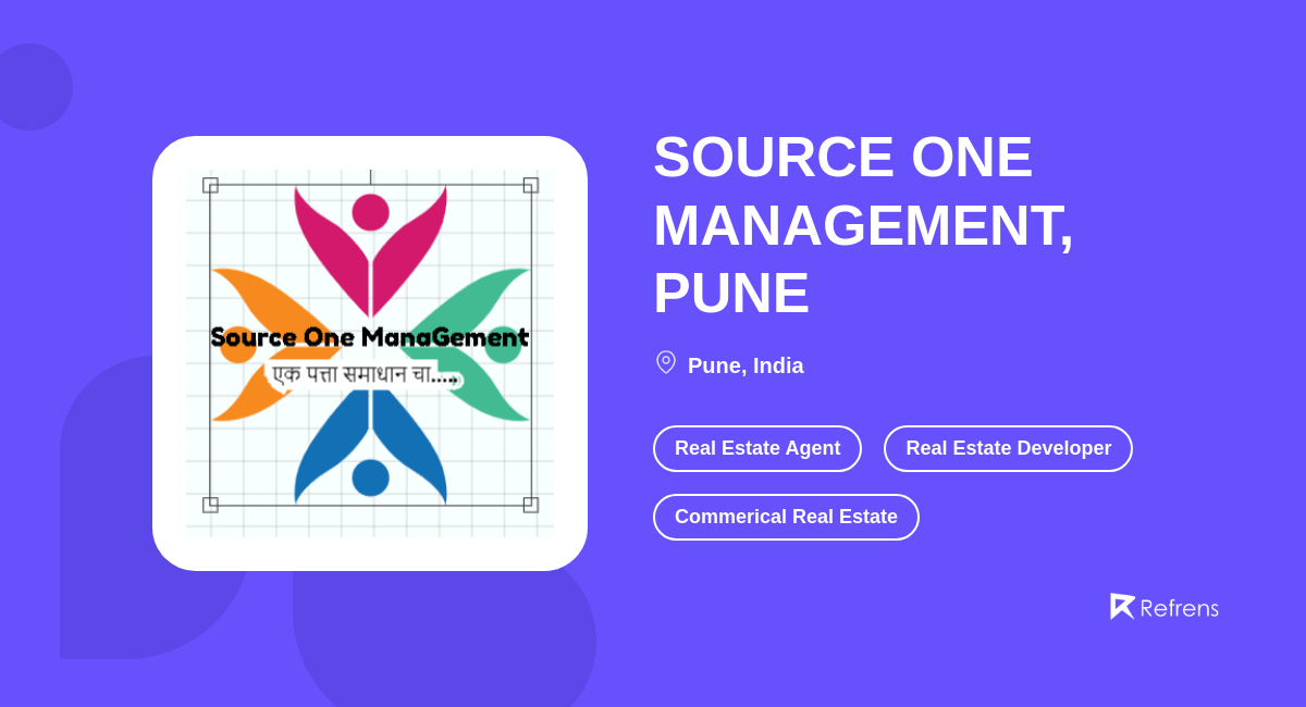 SOURCE ONE MANAGEMENT, PUNE, Pune -Refrens