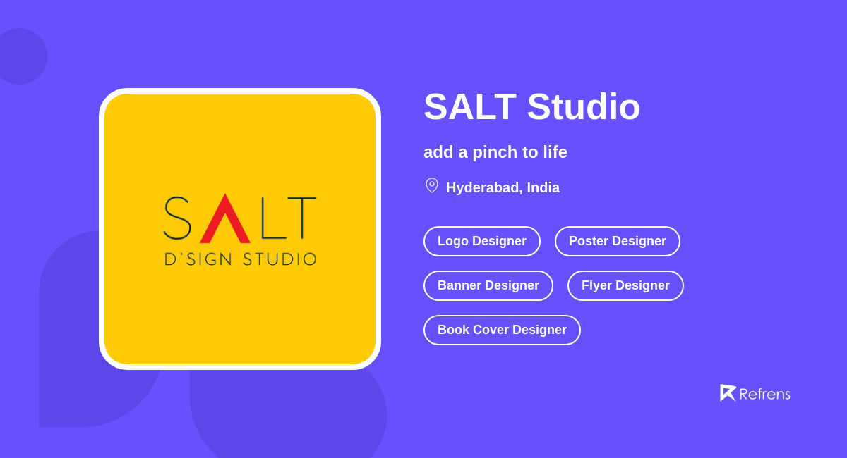 SALT Studio | Logo Designer, Hyderabad -Refrens