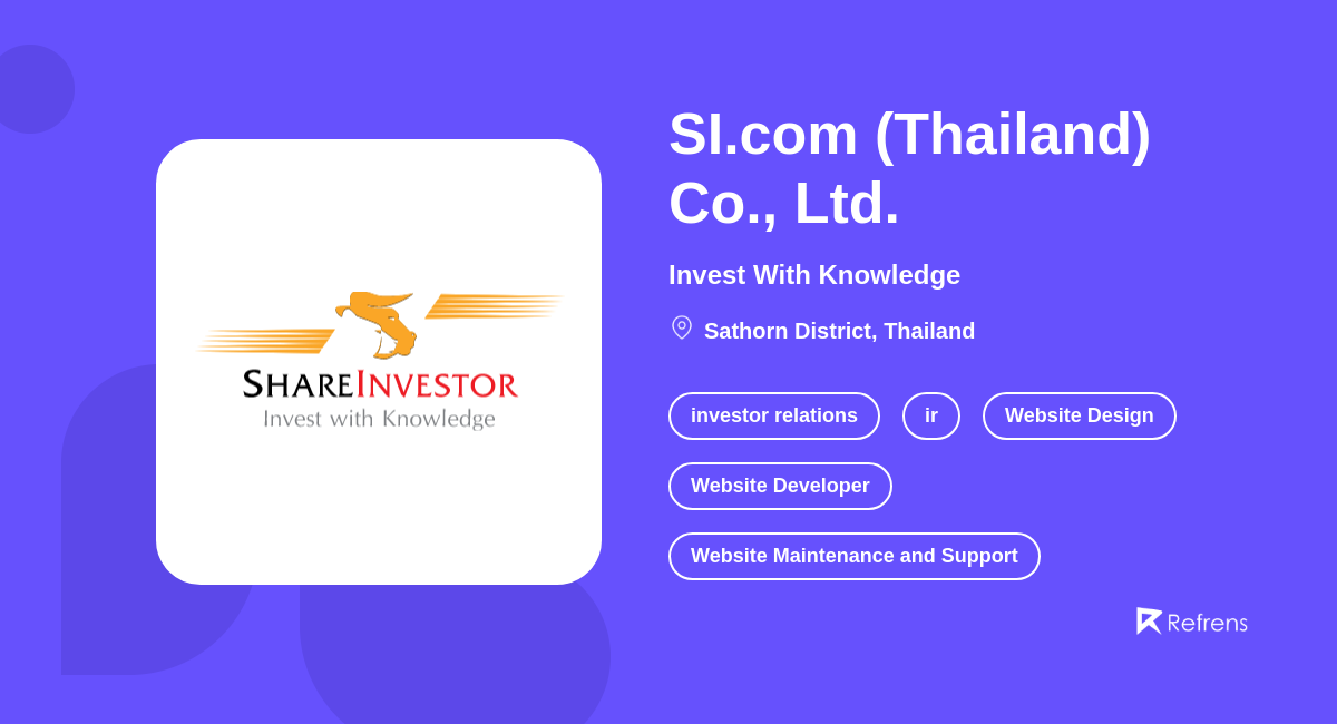 SI.com (Thailand) Co., Ltd., Sathorn District -Refrens