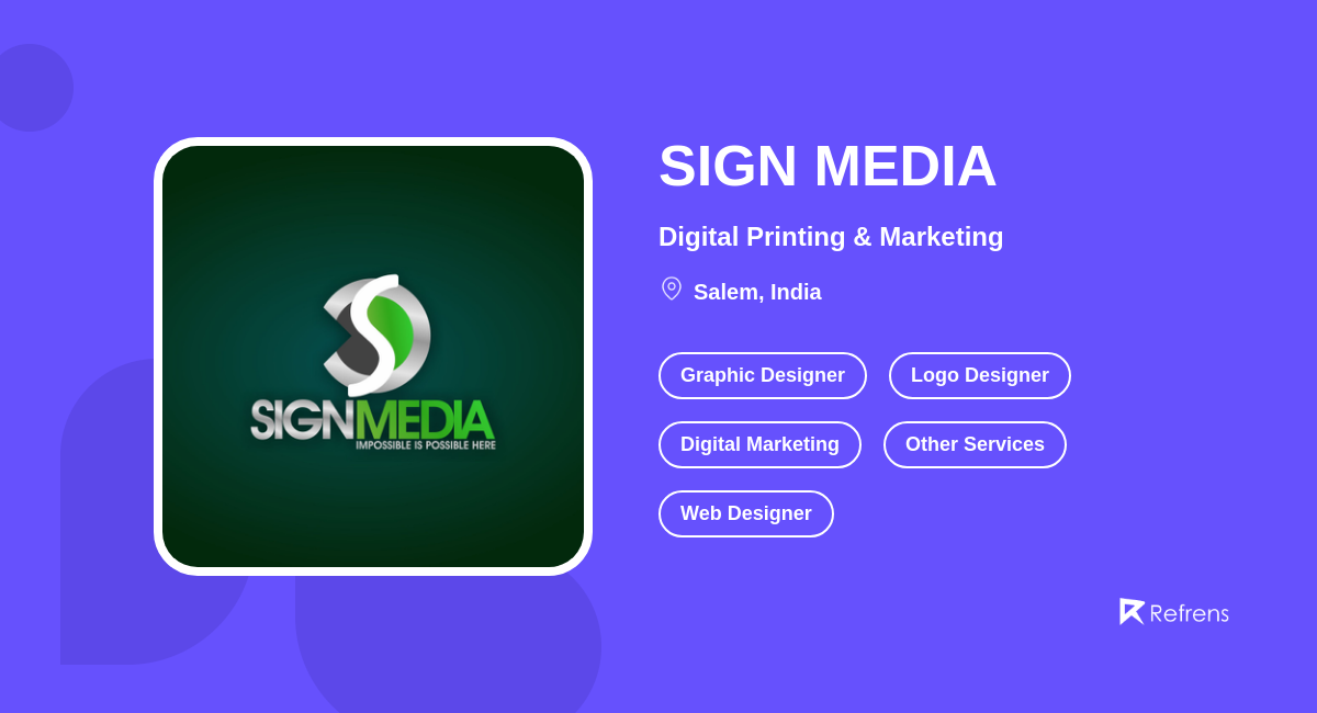 SIGN MEDIA, Salem -Refrens