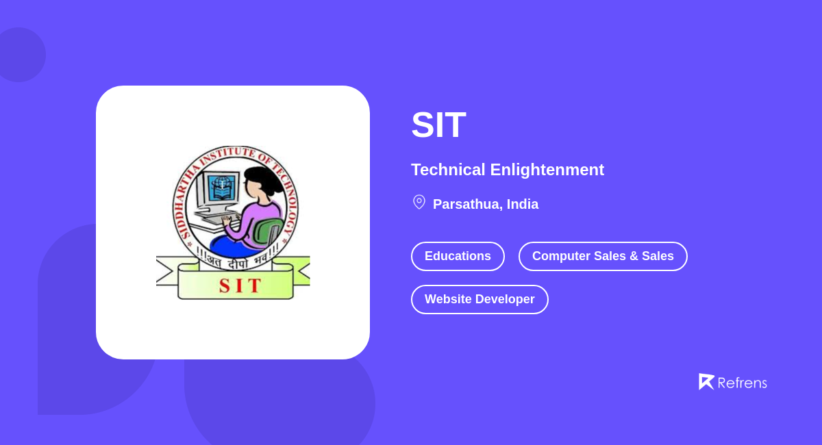 SIT | Website Developer, Parsathua -Refrens