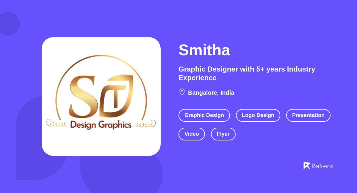 Smitha | Logo Design, Bangalore -Refrens