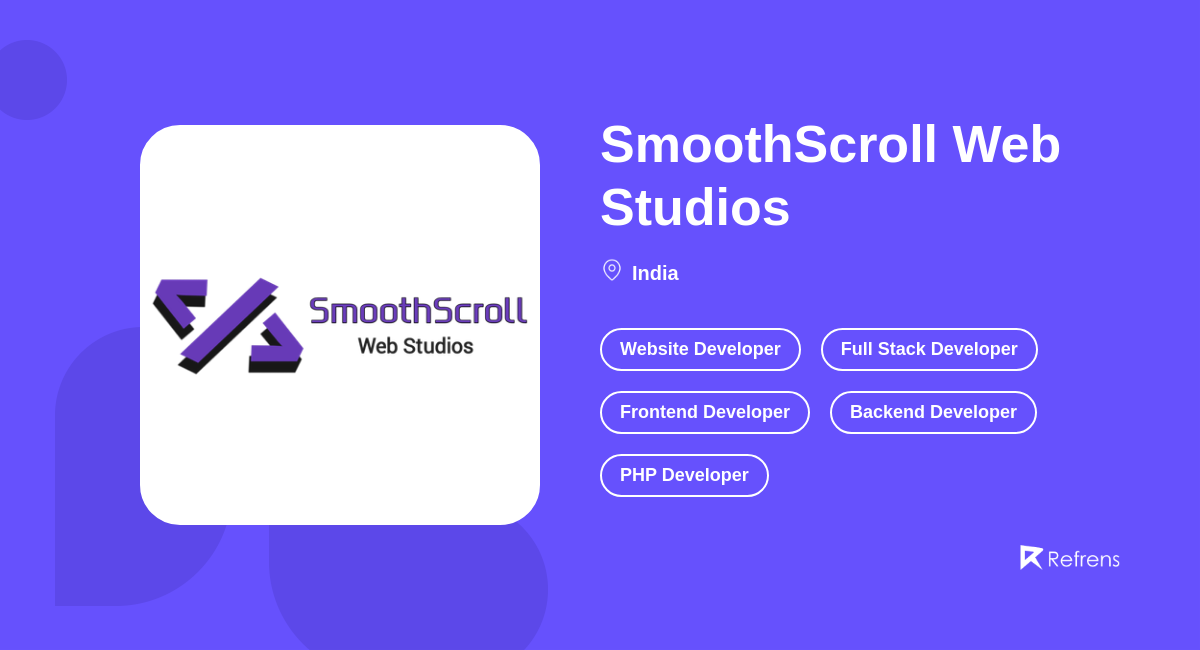 SmoothScroll Web Studios -Refrens