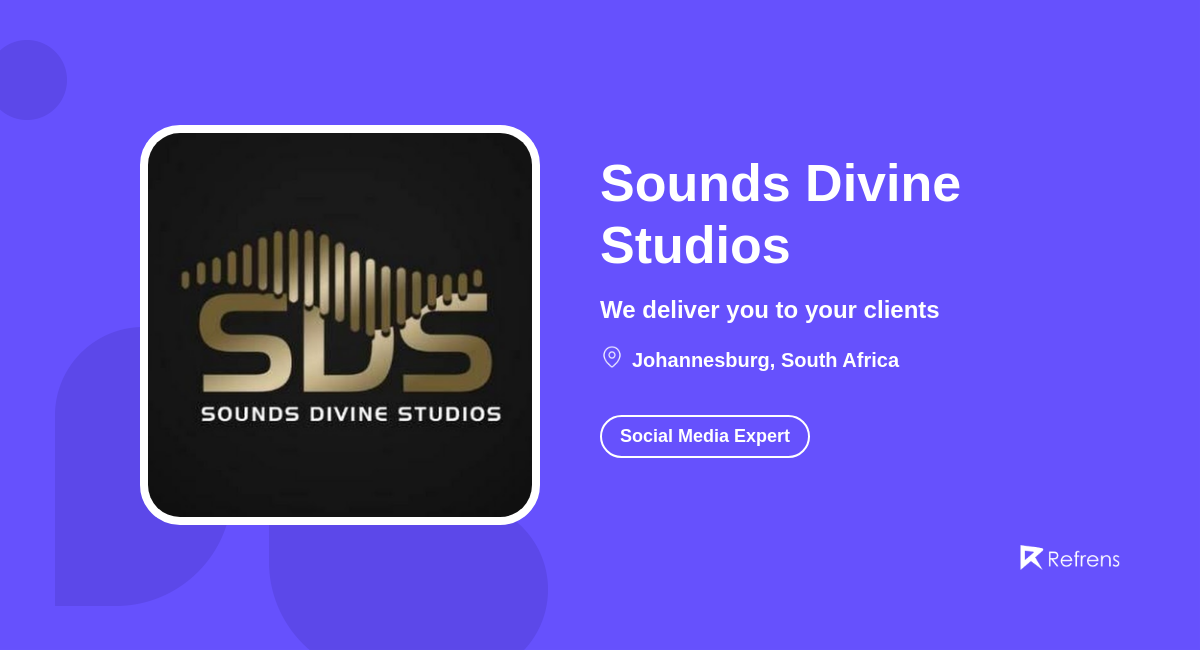 Sounds Divine Studios | Social Media Expert, Johannesburg -Refrens