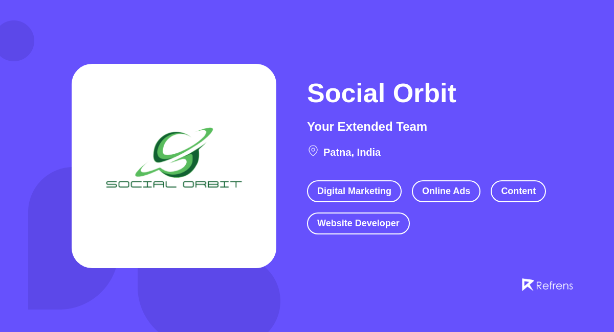 Social Orbit | Website Developer, Patna -Refrens