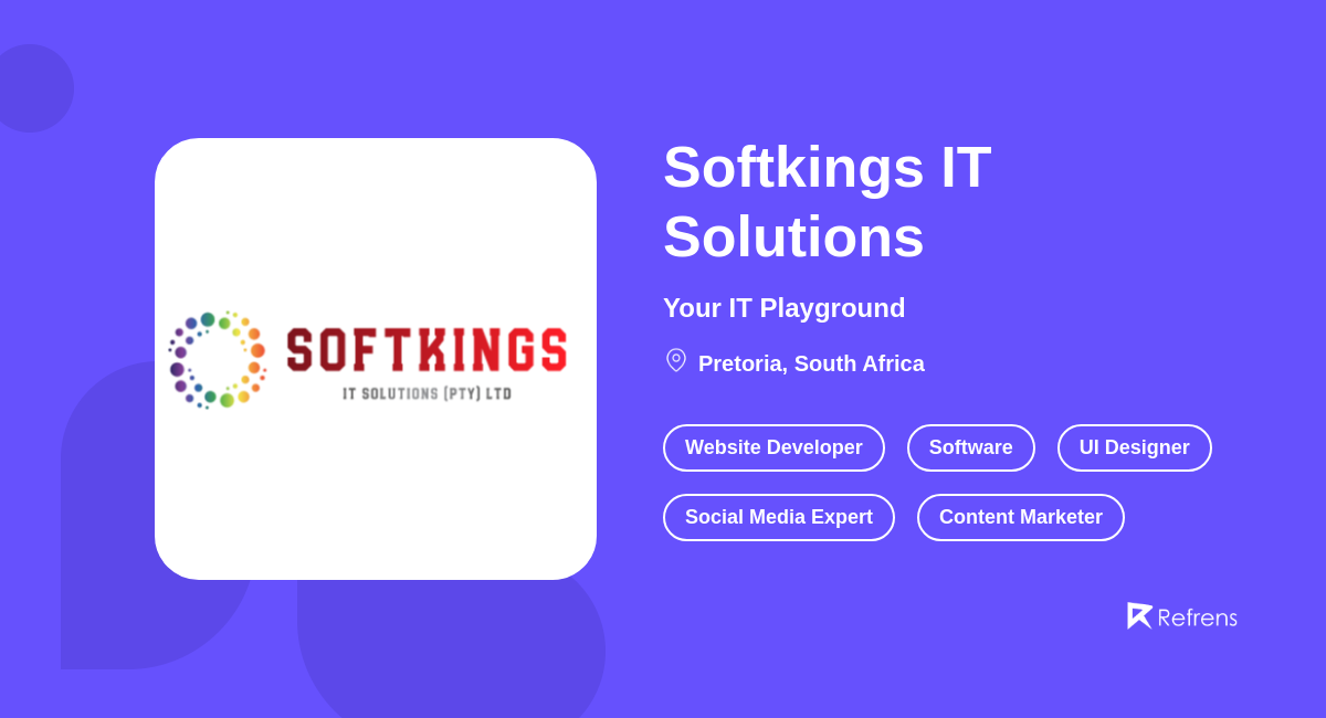 Softkings IT Solutions, Pretoria -Refrens