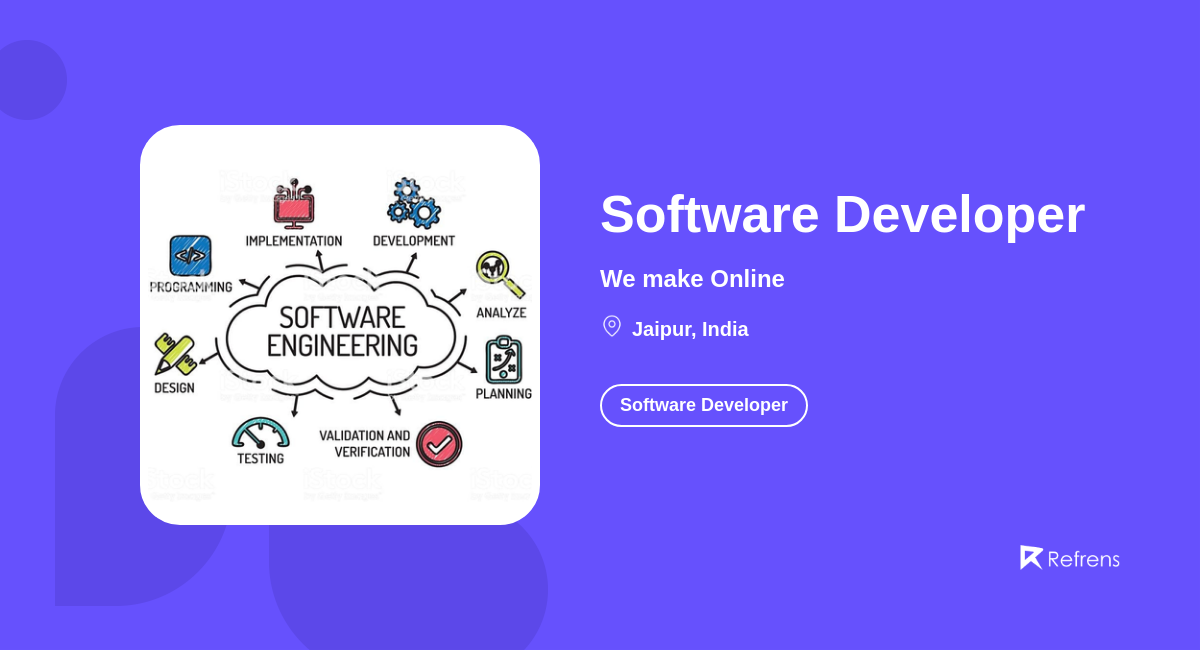 Software Developer | Software Developer, Jaipur -Refrens