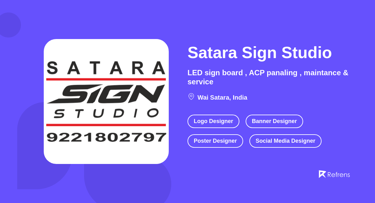 Satara Sign Studio, Wai Satara -Refrens