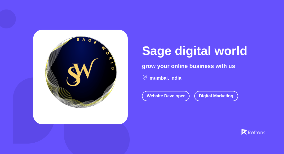 Sage digital world | Website Developer, mumbai -Refrens