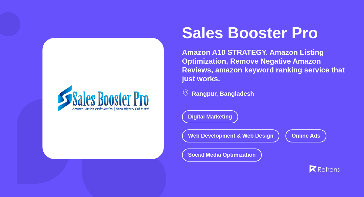 Sales Booster Pro | Digital Marketing, Rangpur -Refrens
