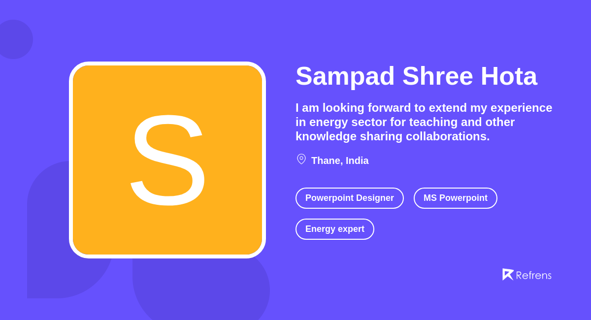 Sampad Shree Hota | Powerpoint Designer, Thane -Refrens