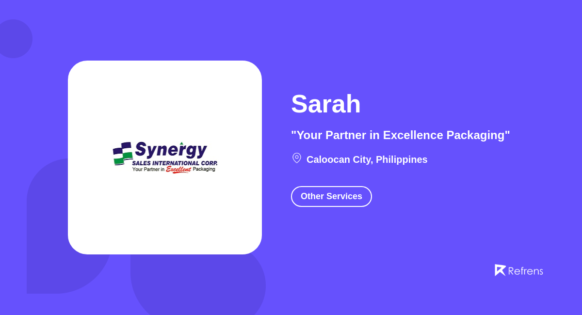 Sarah | Other Services, Caloocan City -Refrens