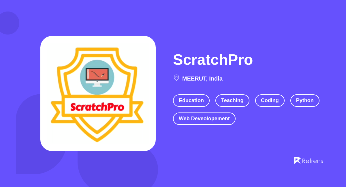 ScratchPro | Education, MEERUT -Refrens