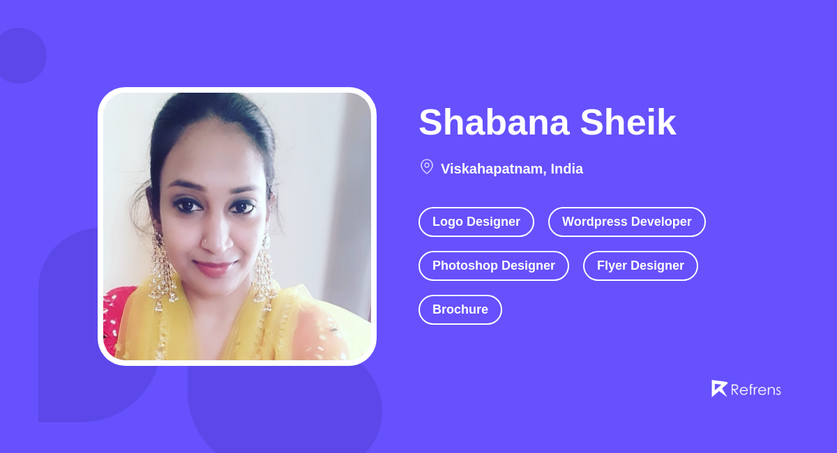 Shabana Sheik | Logo Designer, Viskahapatnam -Refrens