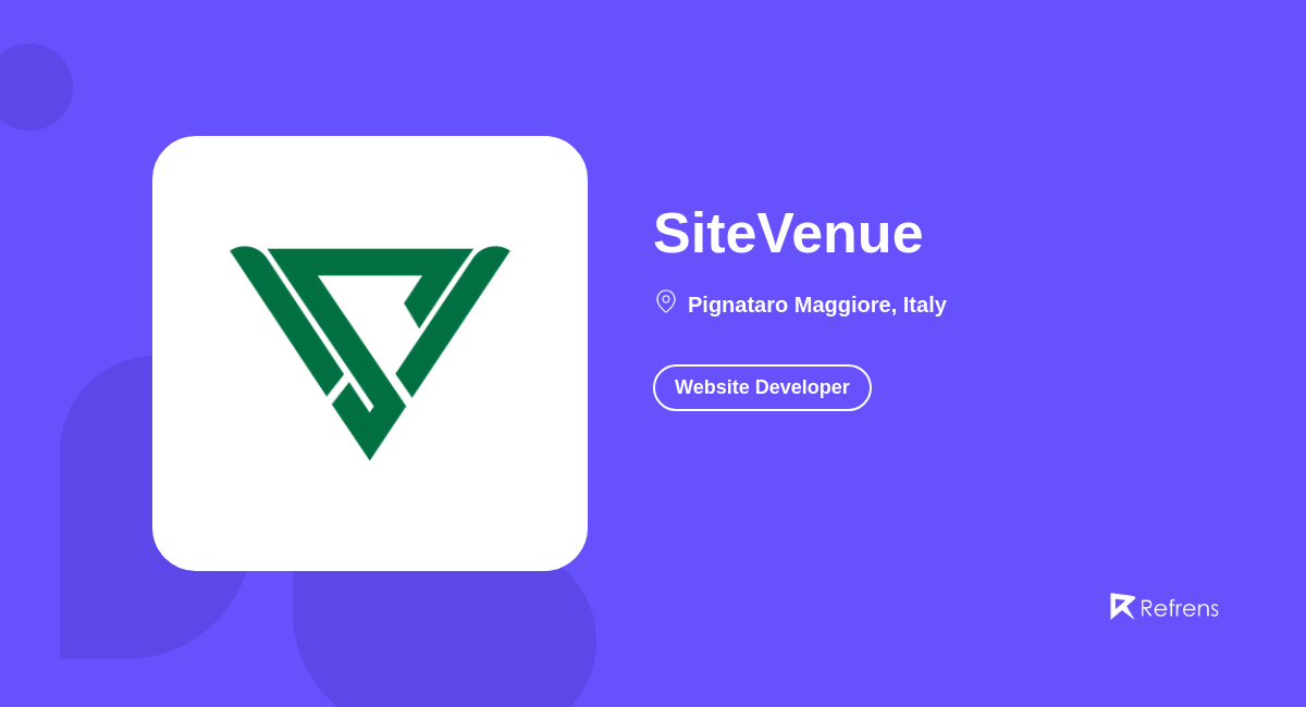 SiteVenue | Website Developer, Pignataro Maggiore -Refrens