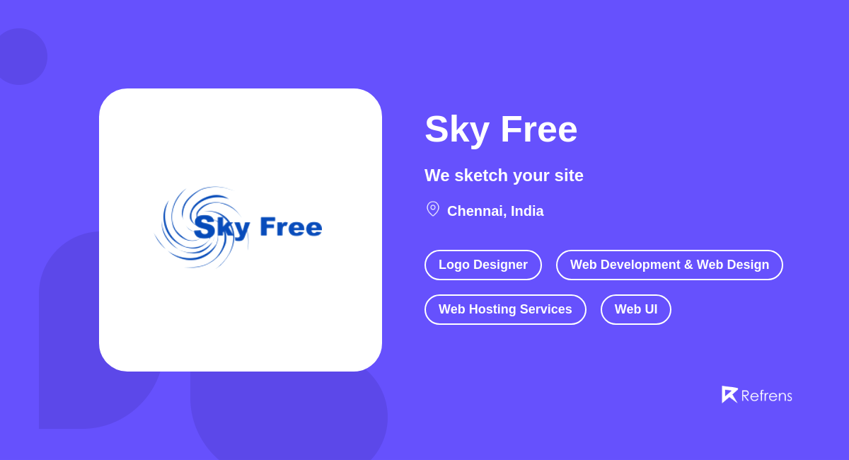 Sky Free | Logo Designer, Chennai -Refrens