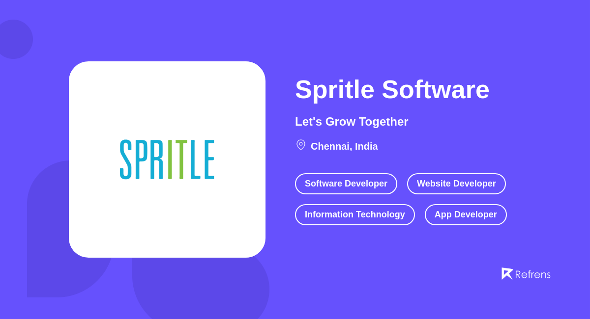 Spritle Software, Chennai -Refrens