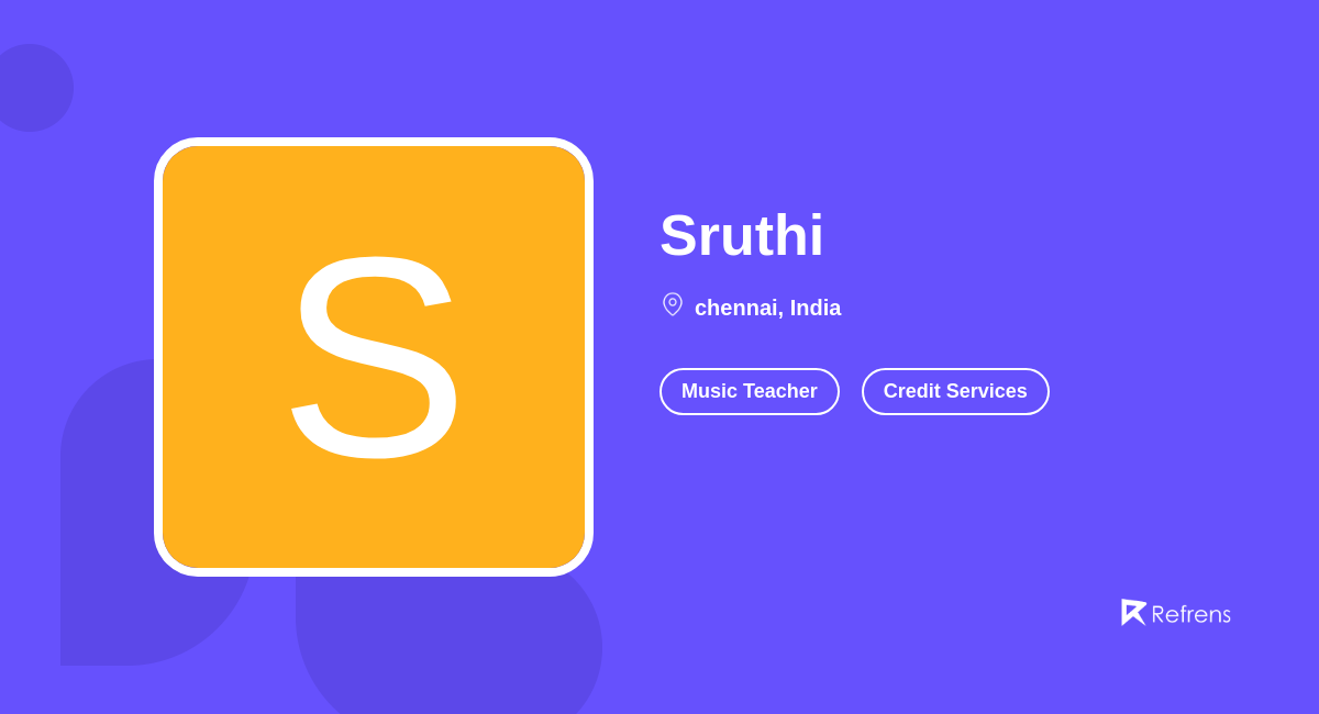 Sruthi | Music Teacher, chennai -Refrens