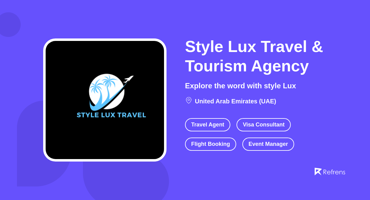 Style Lux Travel & Tourism Agency -Refrens