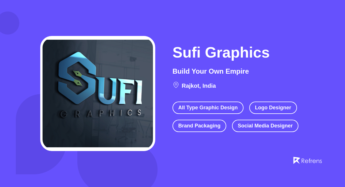 Sufi Graphics | Logo Designer, Rajkot -Refrens