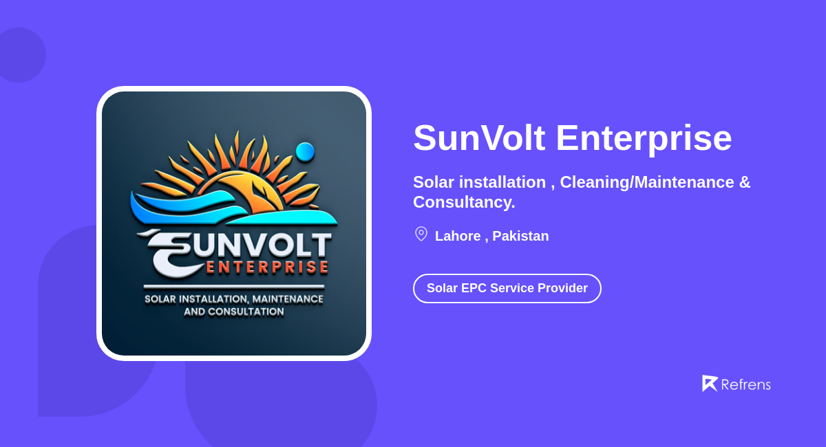 SunVolt Enterprise, Lahore -Refrens