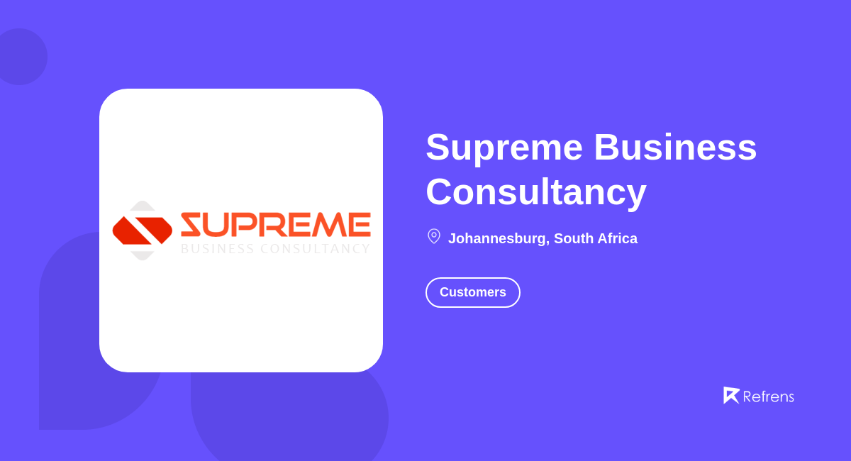 Supreme Business Consultancy | Customers, Johannesburg -Refrens