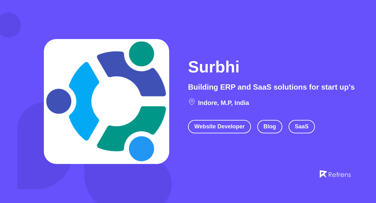 Surbhi | Website Developer, Indore, M.P -Refrens
