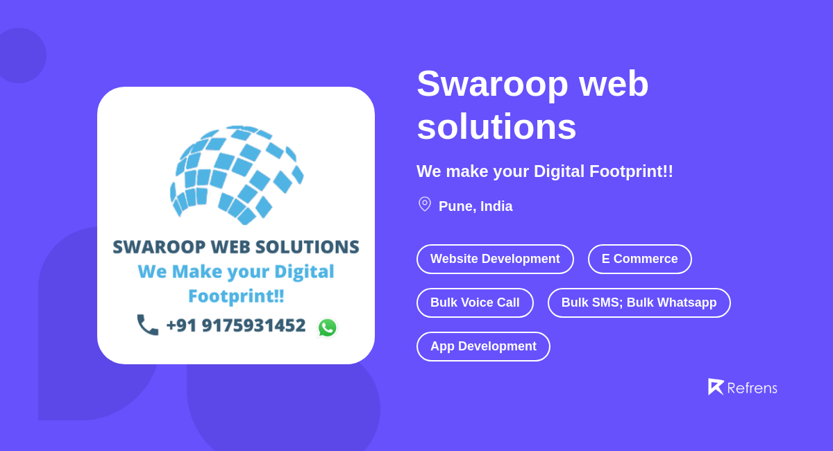 Swaroop web solutions, Pune -Refrens