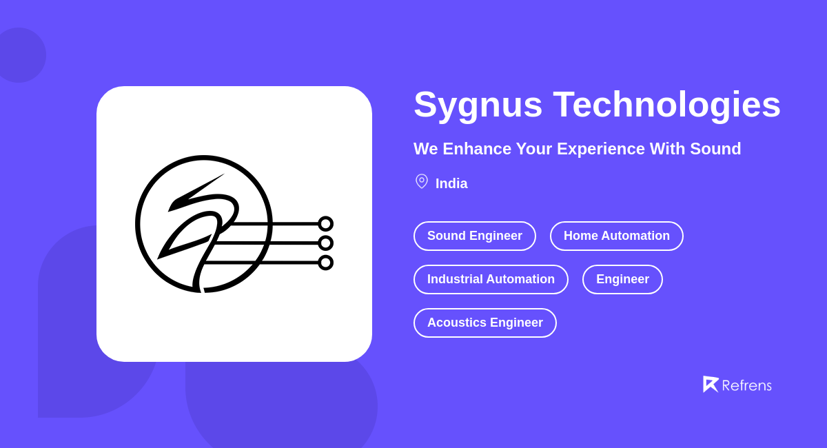 Sygnus Technologies -Refrens