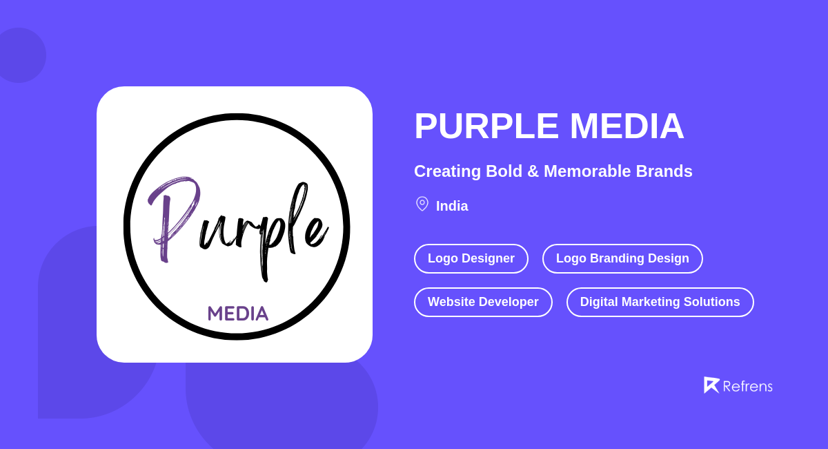 PURPLE MEDIA | Website Developer -Refrens