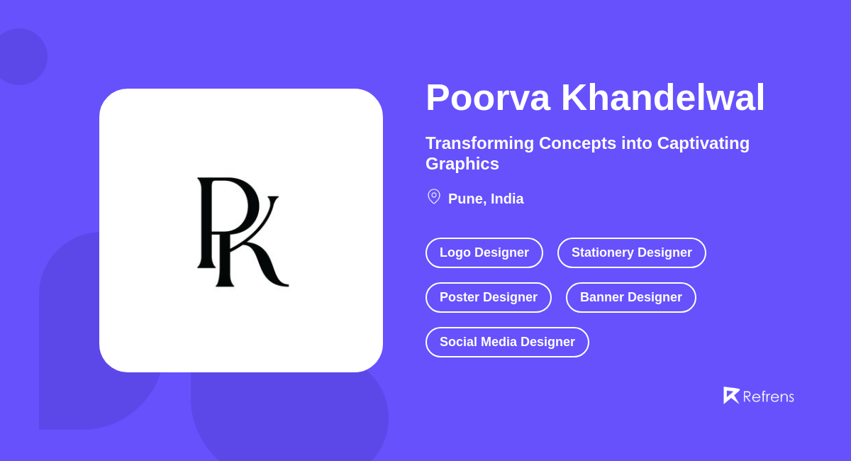 Poorva Khandelwal | Logo Designer, Pune -Refrens