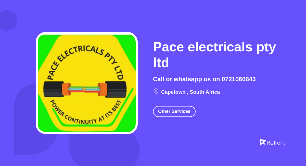 Pace electricals pty ltd | Other Services, Capetown -Refrens