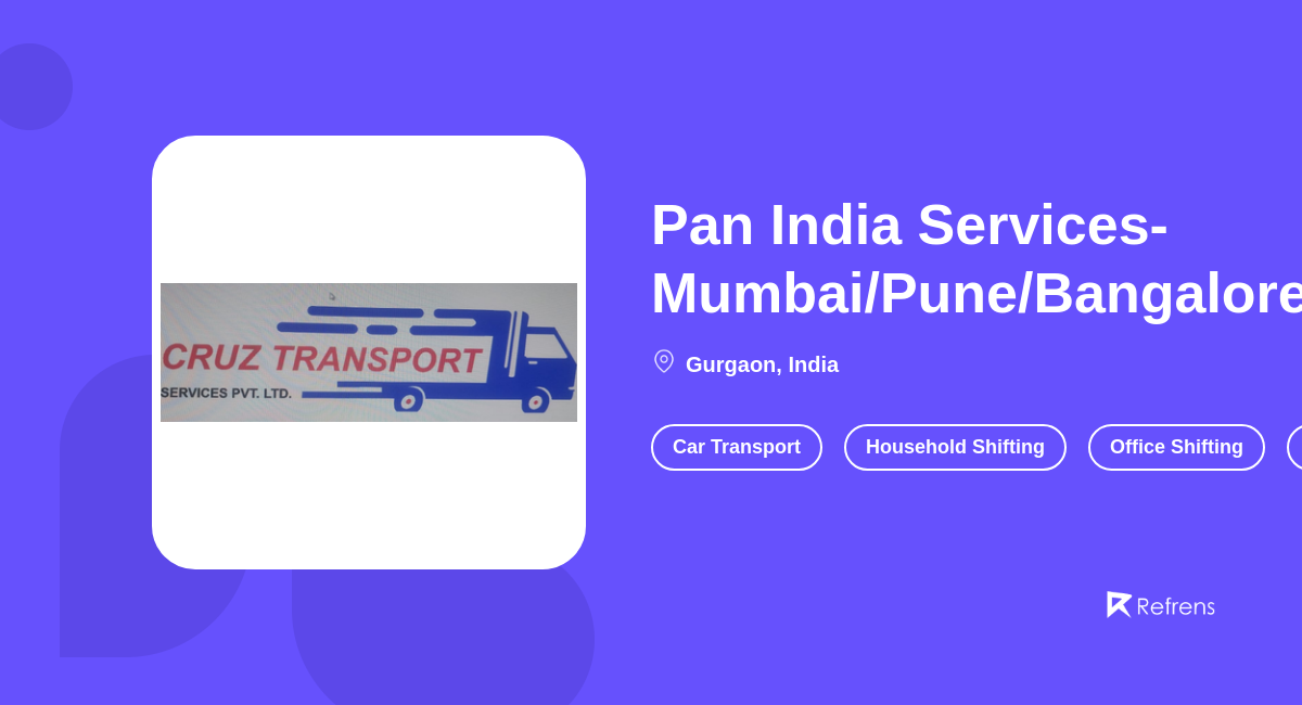 Pan India Services-Mumbai/Pune/Bangalore/Kolkata/Hyderabad/Chennai ...