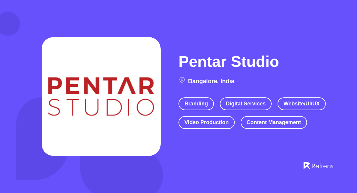 Pentar Studio | Branding, Bangalore -Refrens