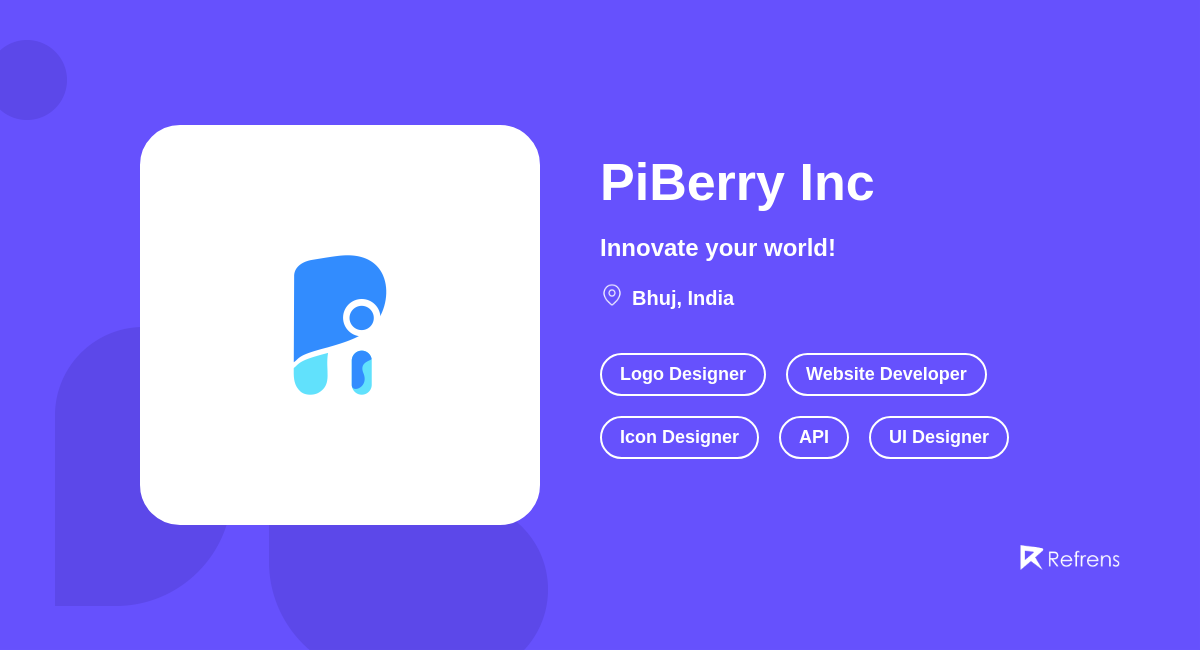 PiBerry Inc | Website Developer, Bhuj -Refrens
