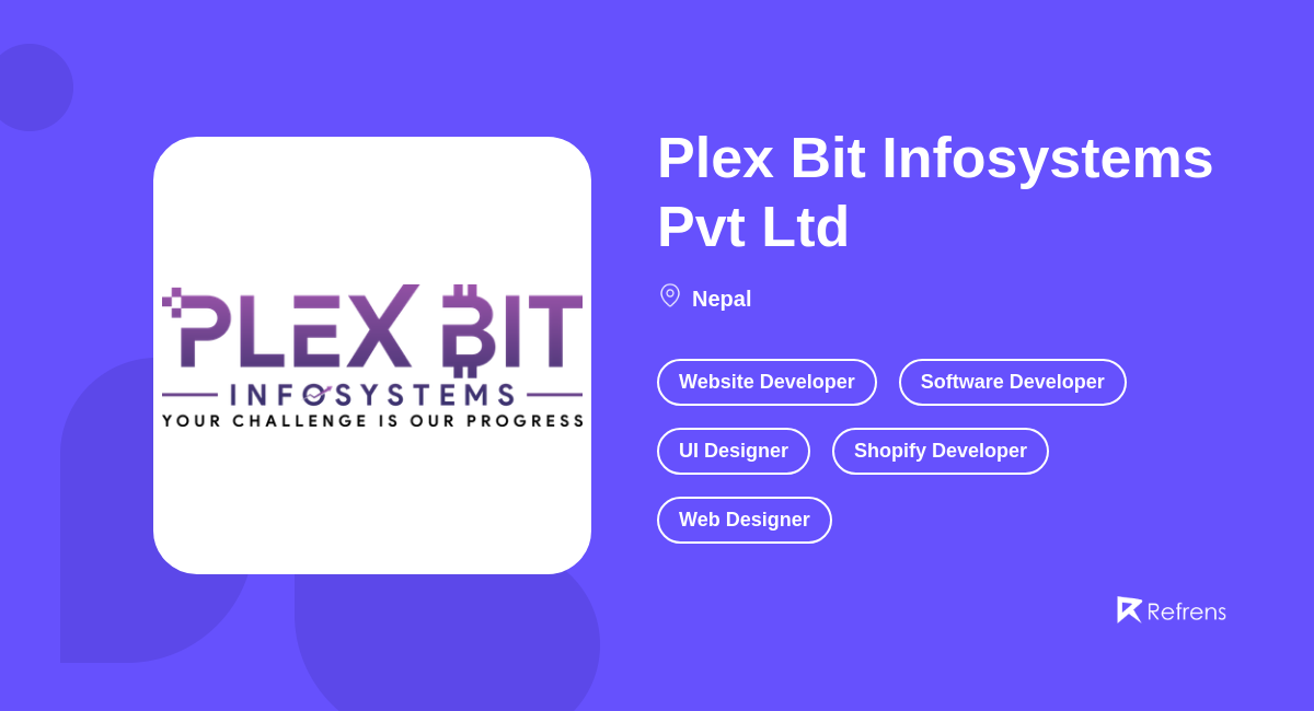 Plex Bit Infosystems Pvt Ltd -Refrens