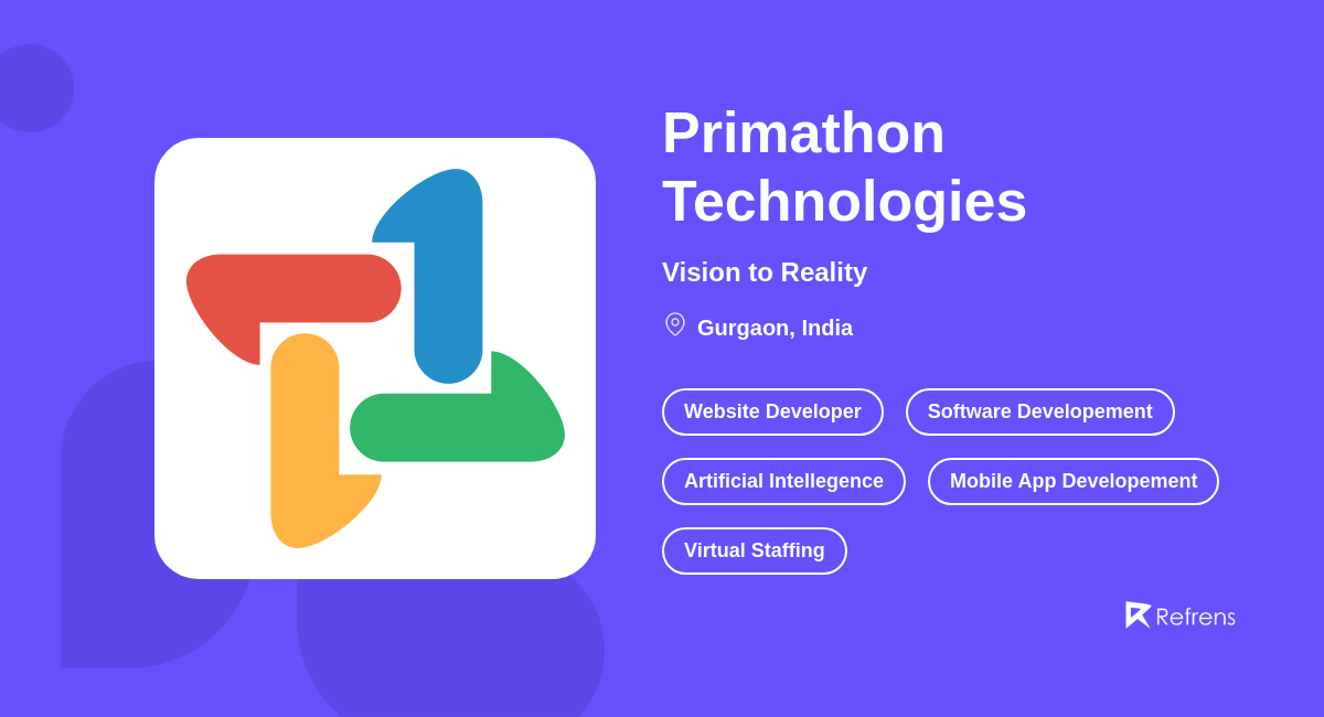 Primathon Technologies | Website Developer, Gurgaon -Refrens