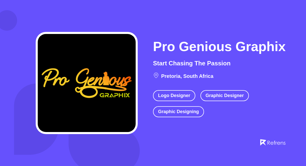 Pro Genious Graphix | Logo Designer, Pretoria -Refrens