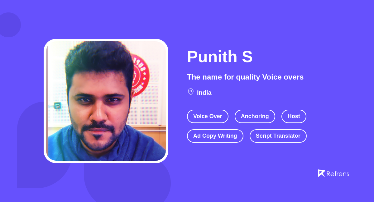 Punith S | Ad Copy Writing -Refrens