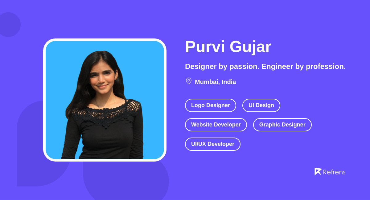 Purvi Gujar | Website Developer, Mumbai -Refrens