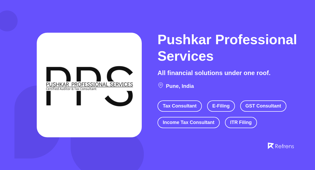 Pushkar Professional Services | Tax Consultant, Pune -Refrens