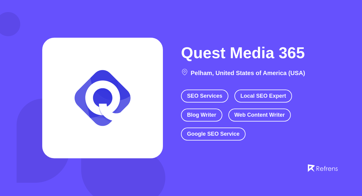 Quest Media 365, Pelham -Refrens