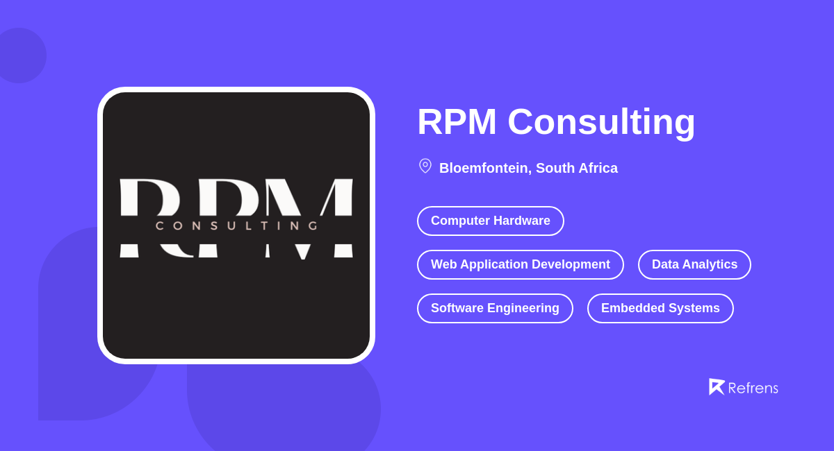RPM Consulting | Data Analytics, Bloemfontein -Refrens